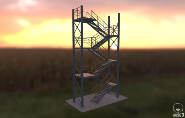 Industrial stair 4 stackable 3D - TurboSquid 1285253