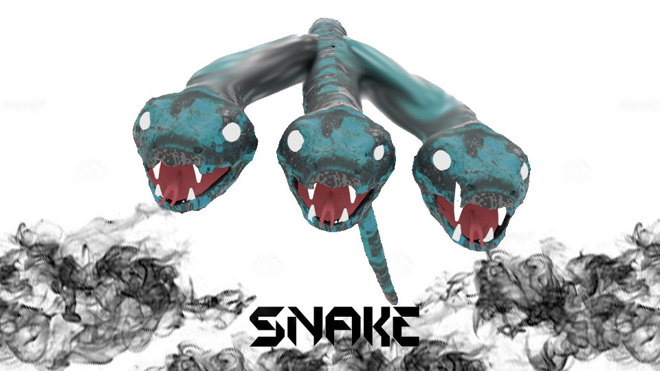 3D snake 3 headed - TurboSquid 1286352