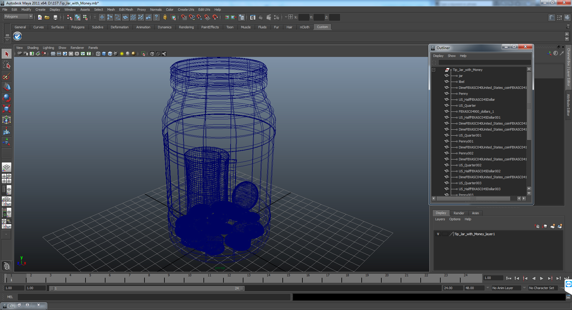3D tip jar money - TurboSquid 1286613