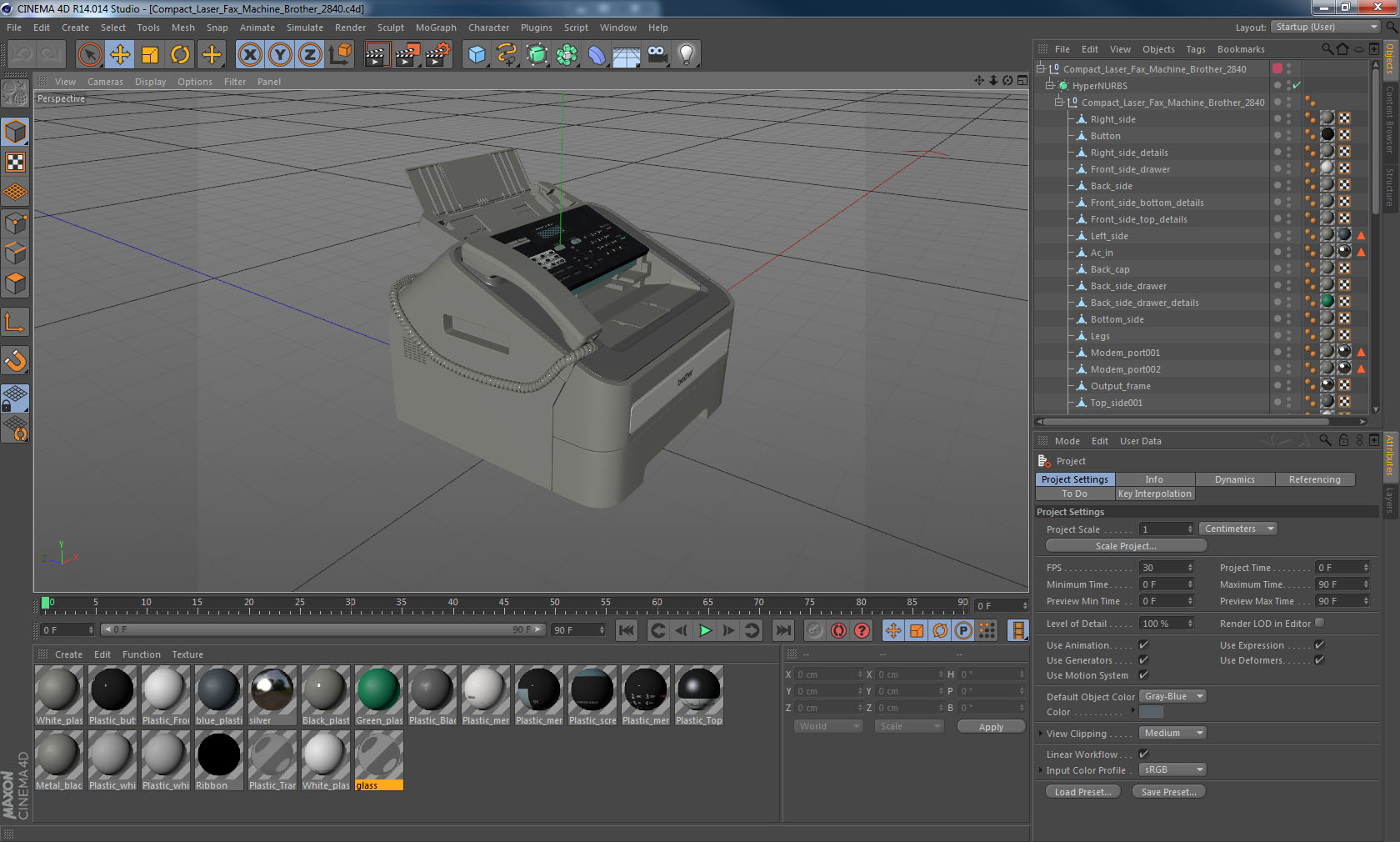 3D compact laser fax machine - TurboSquid 1286735