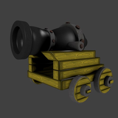 Cartoon cannon 3D model - TurboSquid 1286787
