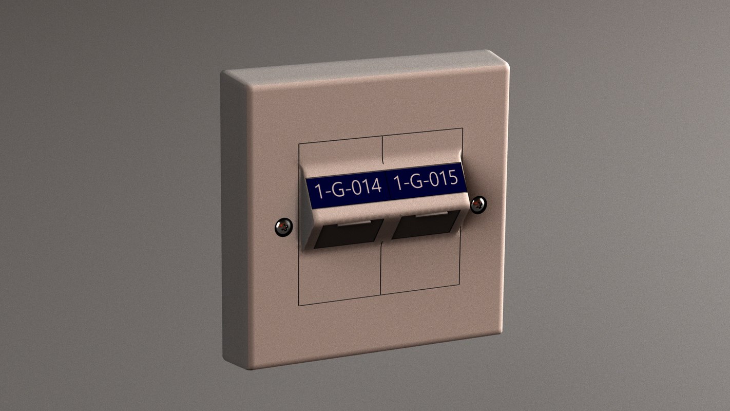 3d Double Port Ethernet Socket Turbosquid 1287464