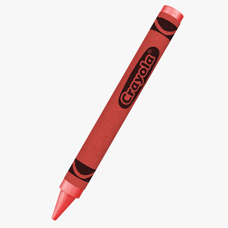 Red crayon 3D model - TurboSquid 1287528