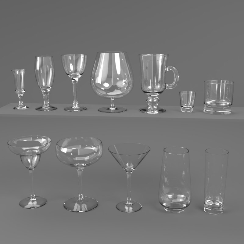 Blender set drink glass 3D model - TurboSquid 1287852