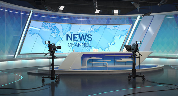 Scene tv studio news set 3D model - TurboSquid 1287944