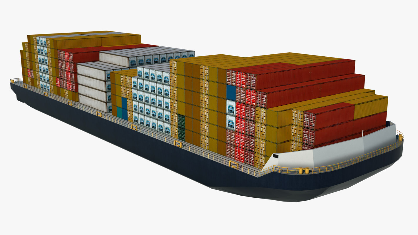 3D barge transportation contains - TurboSquid 1288124
