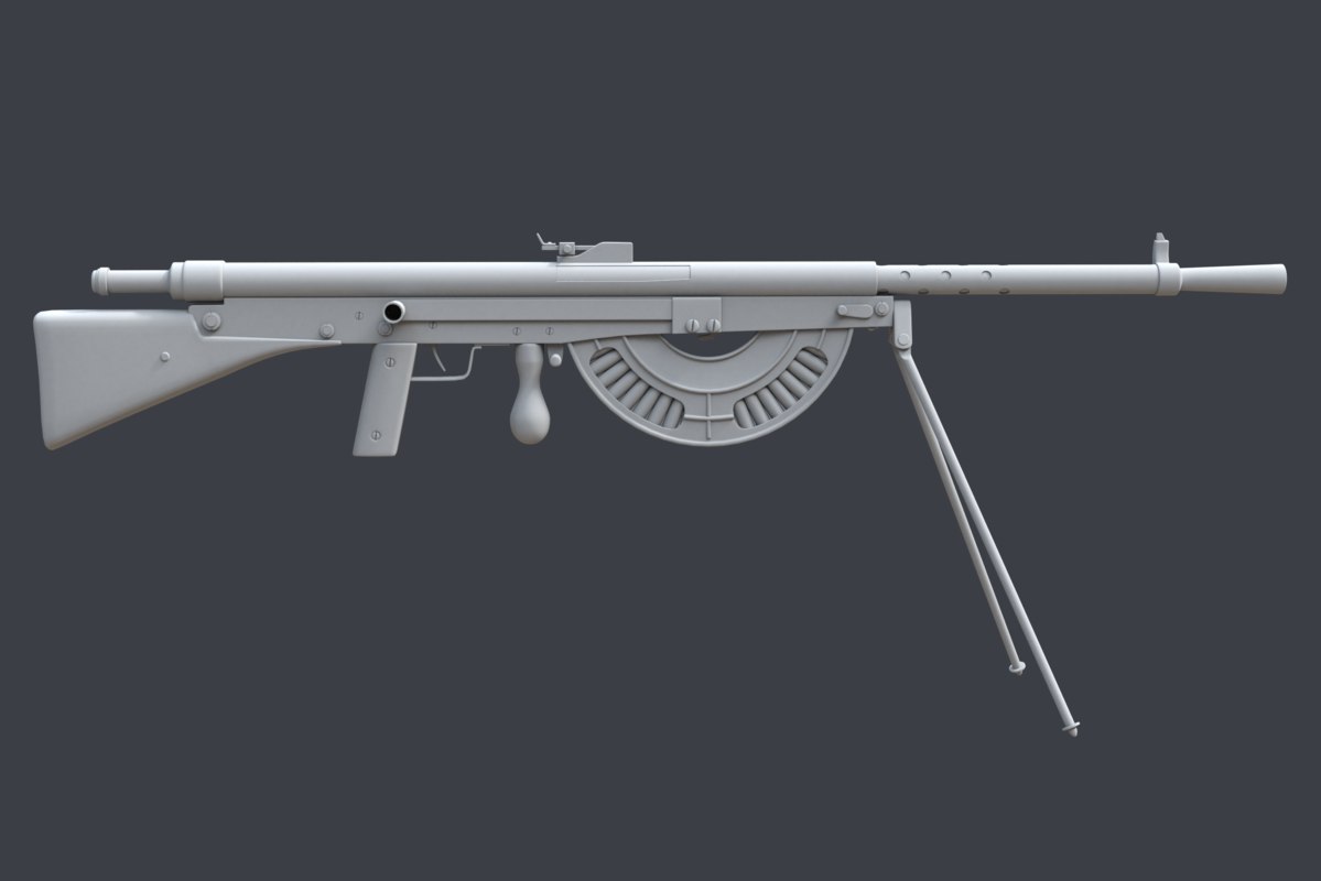 Chauchat m1915 automatic rifle 3D model - TurboSquid 1288581