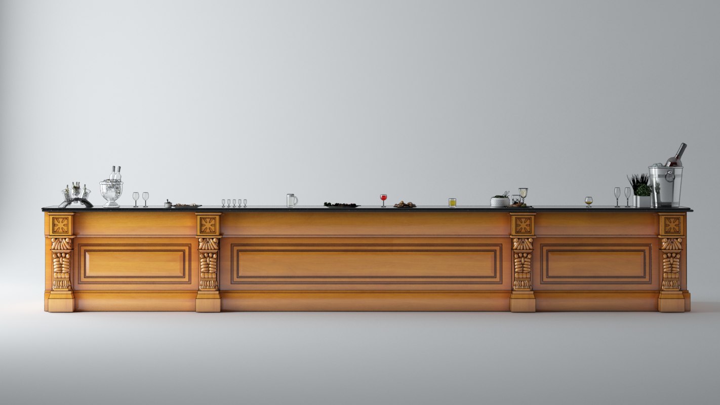 Classical bar table 3D model - TurboSquid 1289213