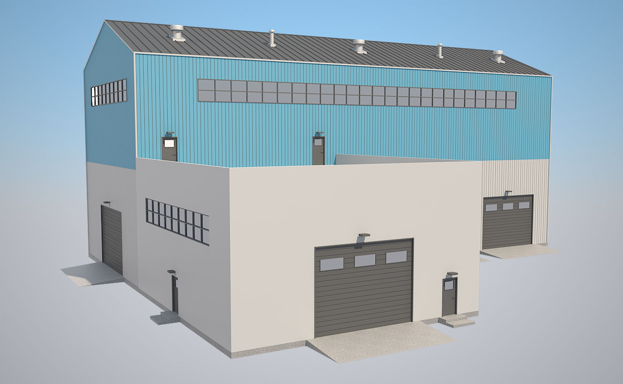 modèle 3D de Bâtiment industriel vol 2 - TurboSquid 1289235