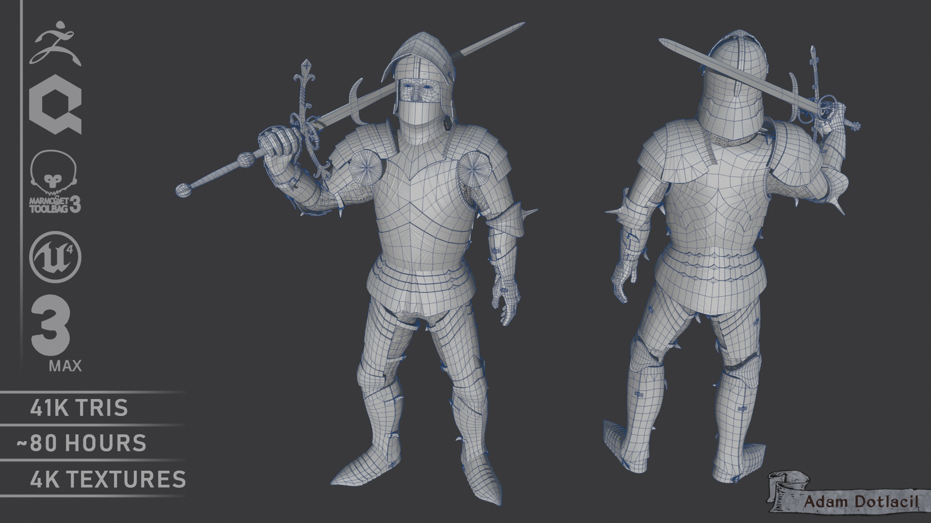 3D rigged character gothic knight model - TurboSquid 1289656