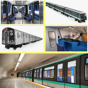 3d subway train car model
