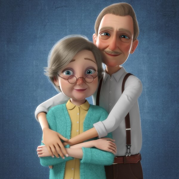 3d model wooden toy characters