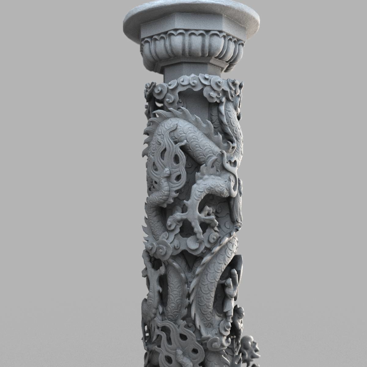 3D dragon column - TurboSquid 1290803