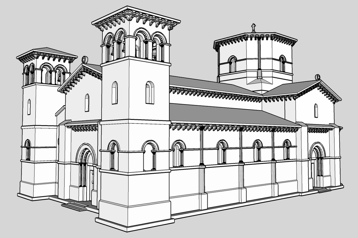 3D romanesque church model - TurboSquid 1290810