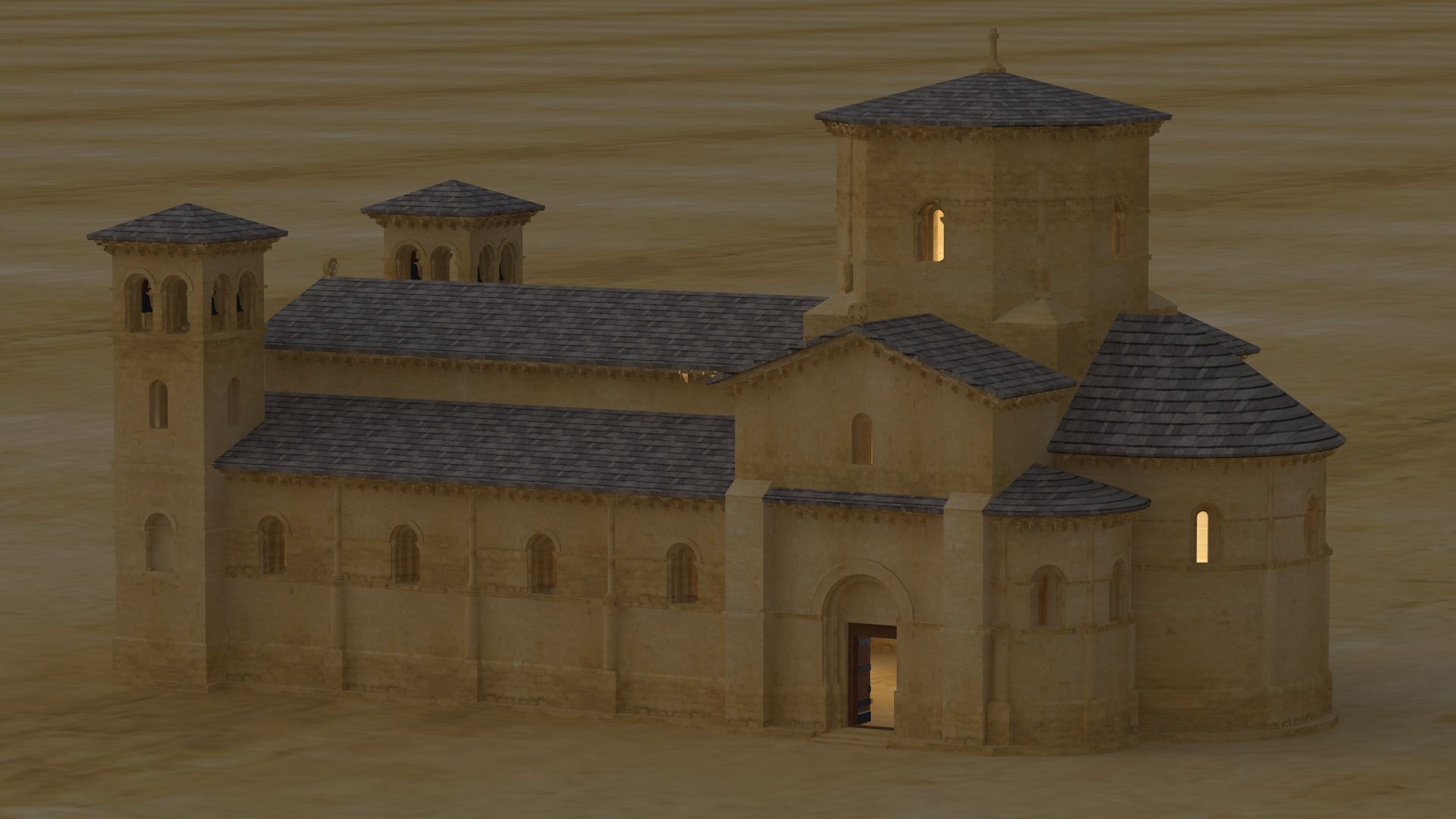 3D romanesque church model - TurboSquid 1290810