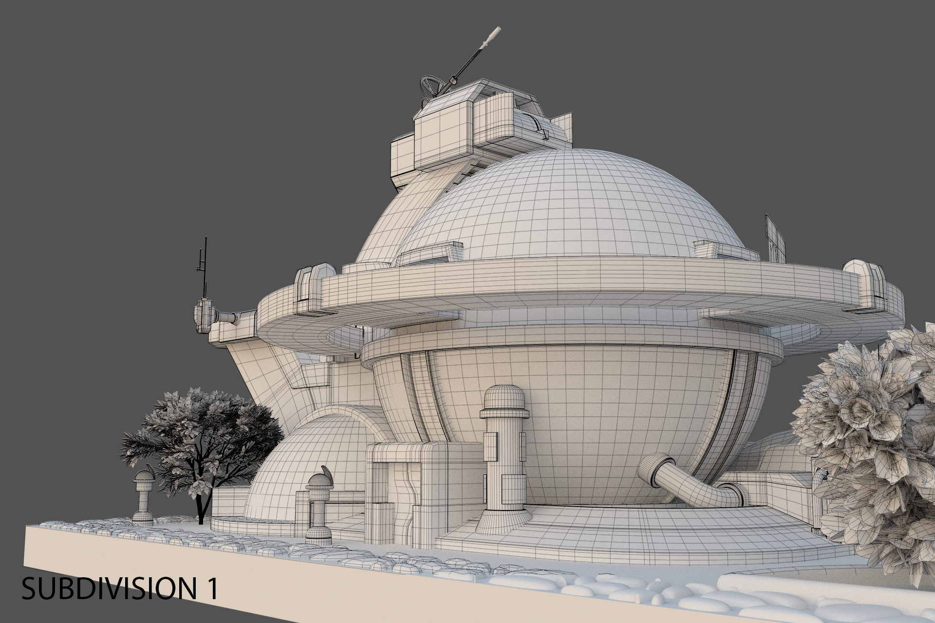 Futuristic building 3D model - TurboSquid 1291664