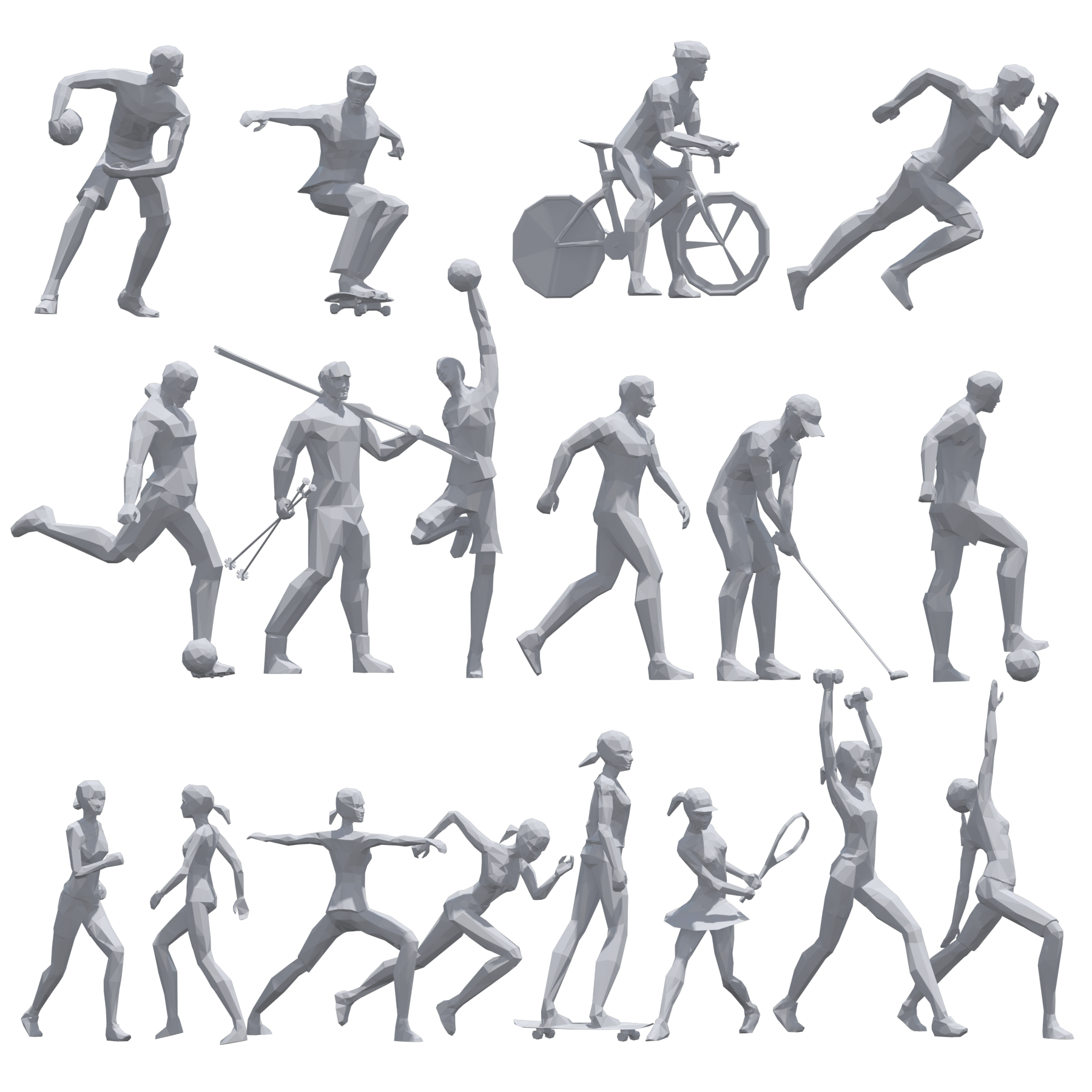 Pack sport poses model - TurboSquid 1291844