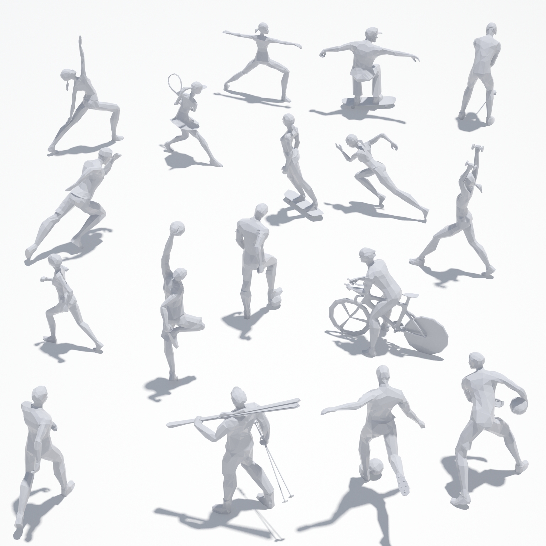 Pack sport poses model - TurboSquid 1291844