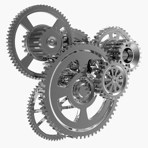 3d model kinds gear mechanical animation