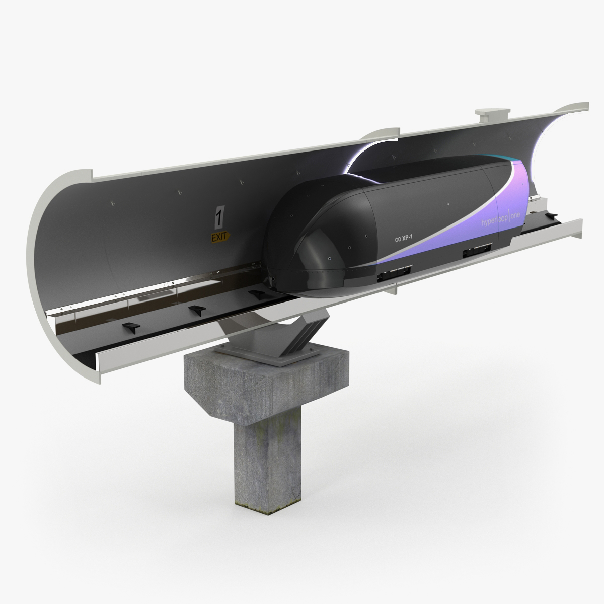 Speed hyperloop tunnel section 3D model - TurboSquid 1292140