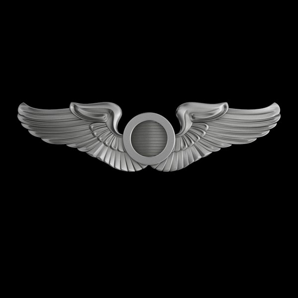 3d model air force pilot badge
