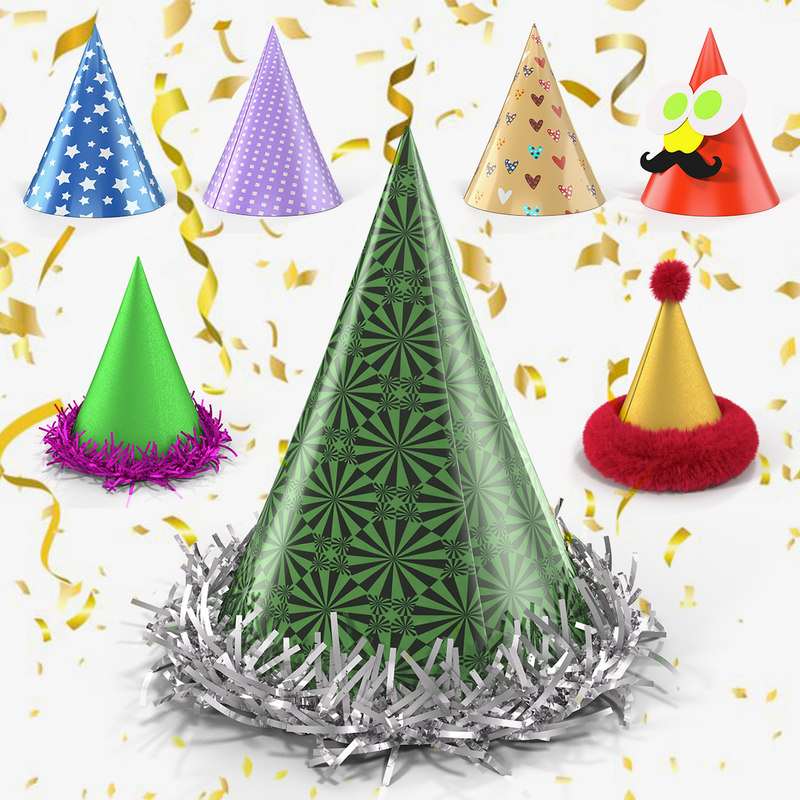 Party hats 3D model - TurboSquid 1292844