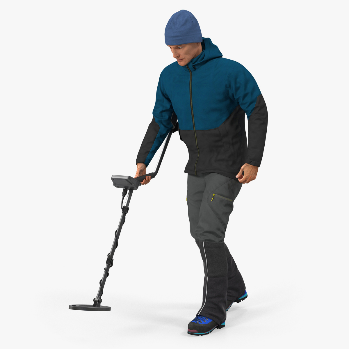 Man metal detector searching 3D model - TurboSquid 1293465