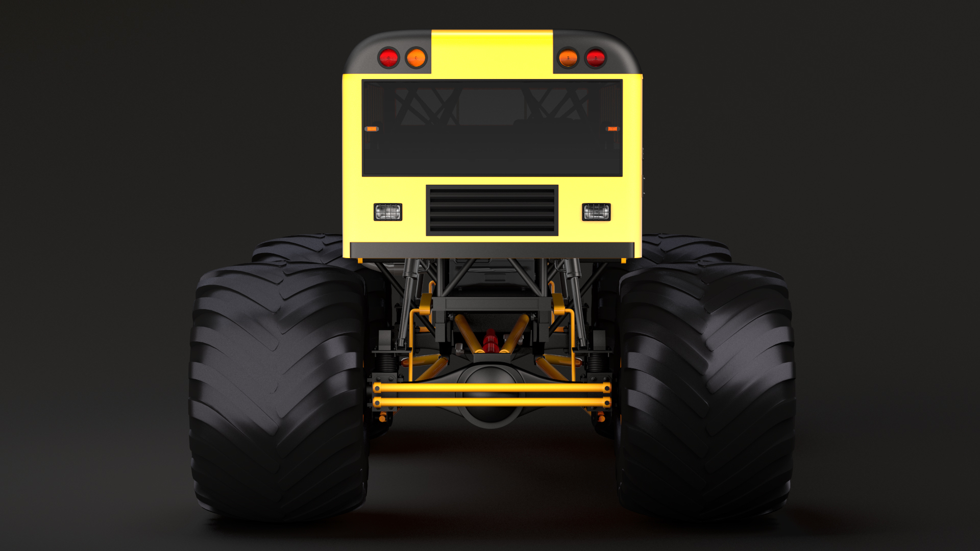 3D monster truck school bus - TurboSquid 1293559
