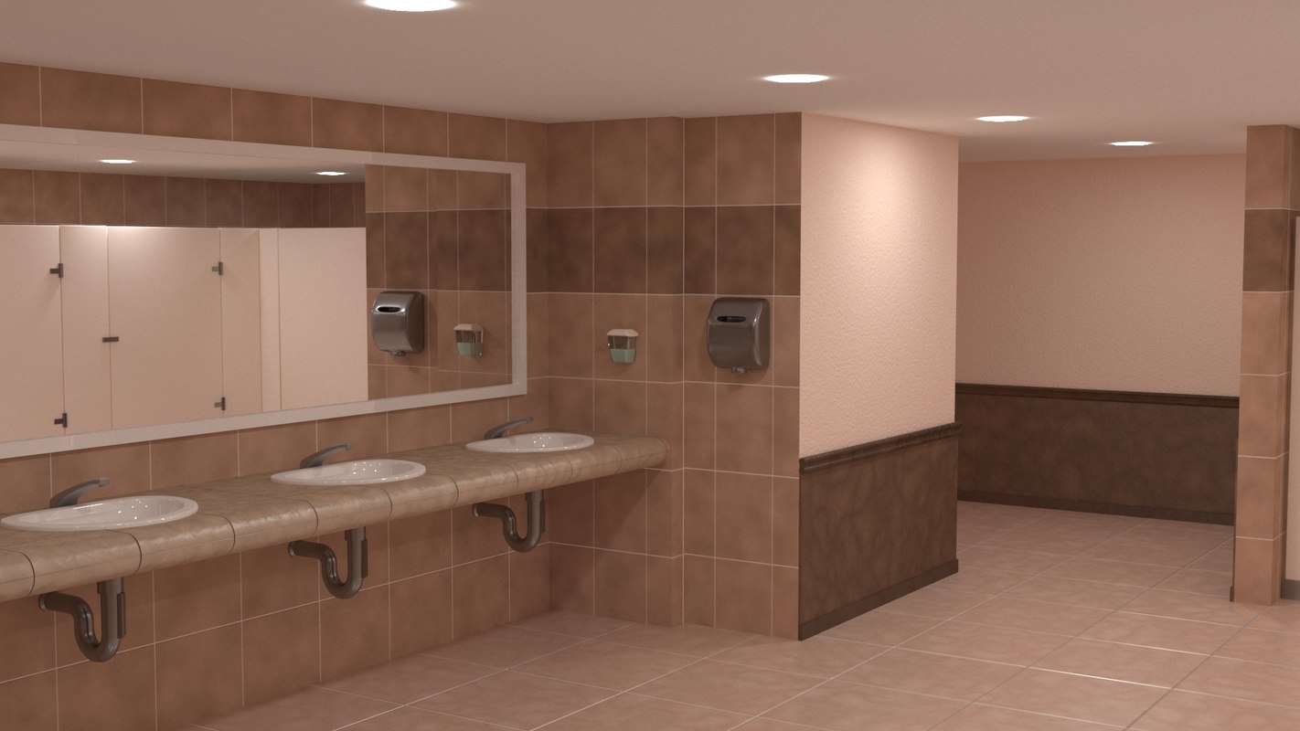 Public bathroom 3D model - TurboSquid 1293620