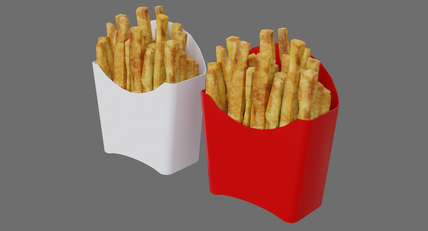 3D french fries 1a model - TurboSquid 1293653