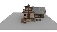 medieval blacksmith house obj