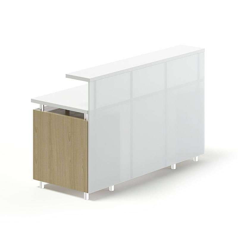 3D white wooden reception desk model - TurboSquid 1293942