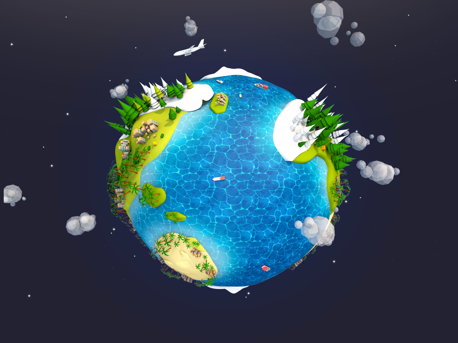 3D model cartoon earth planet - TurboSquid 1293943