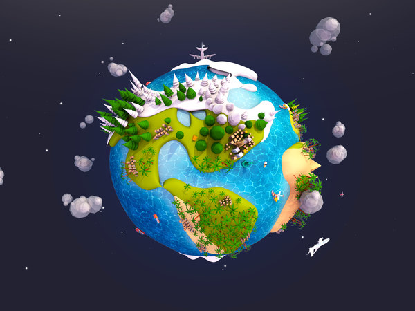 3D model cartoon earth planet - TurboSquid 1293943