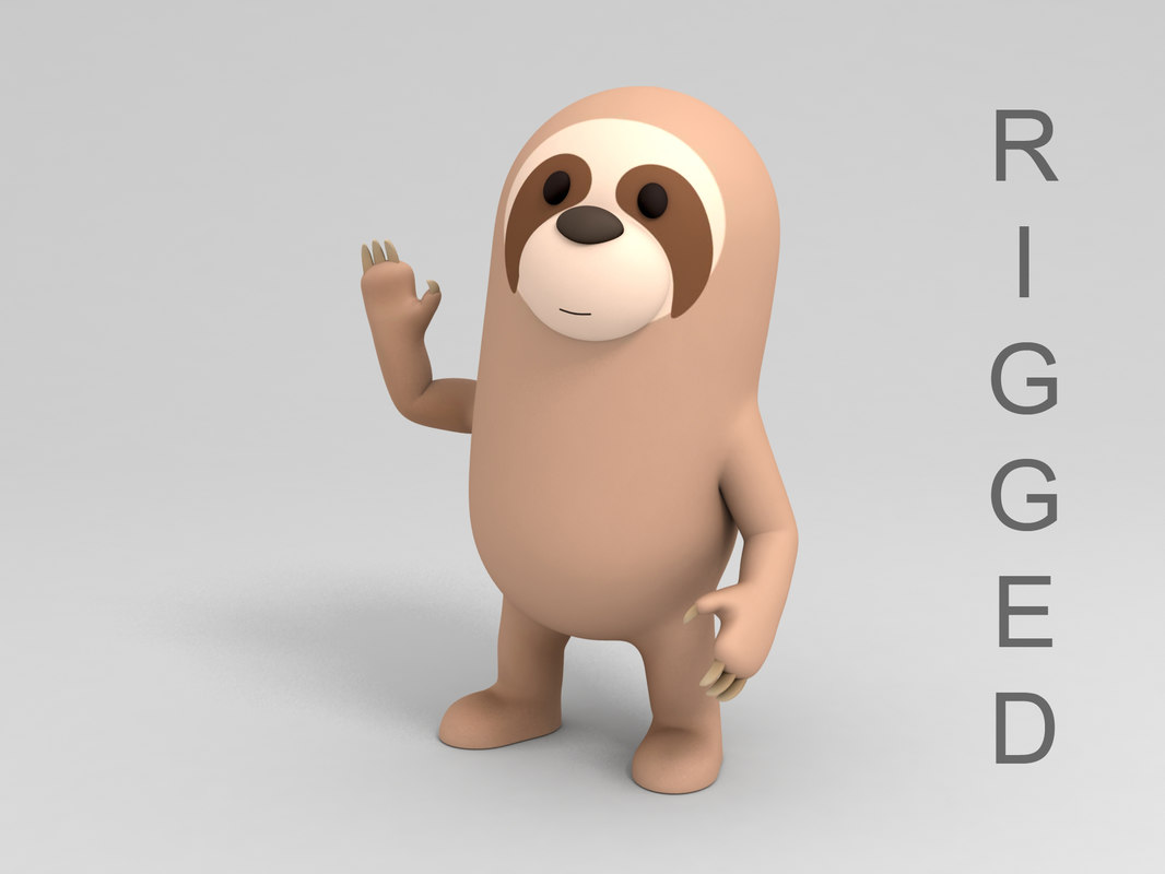 Rigged sloth cartoon 3D model - TurboSquid 1294113