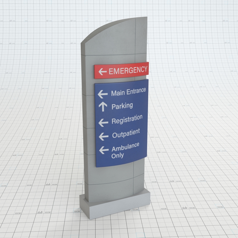 Hospital sign 3D model - TurboSquid 1294217