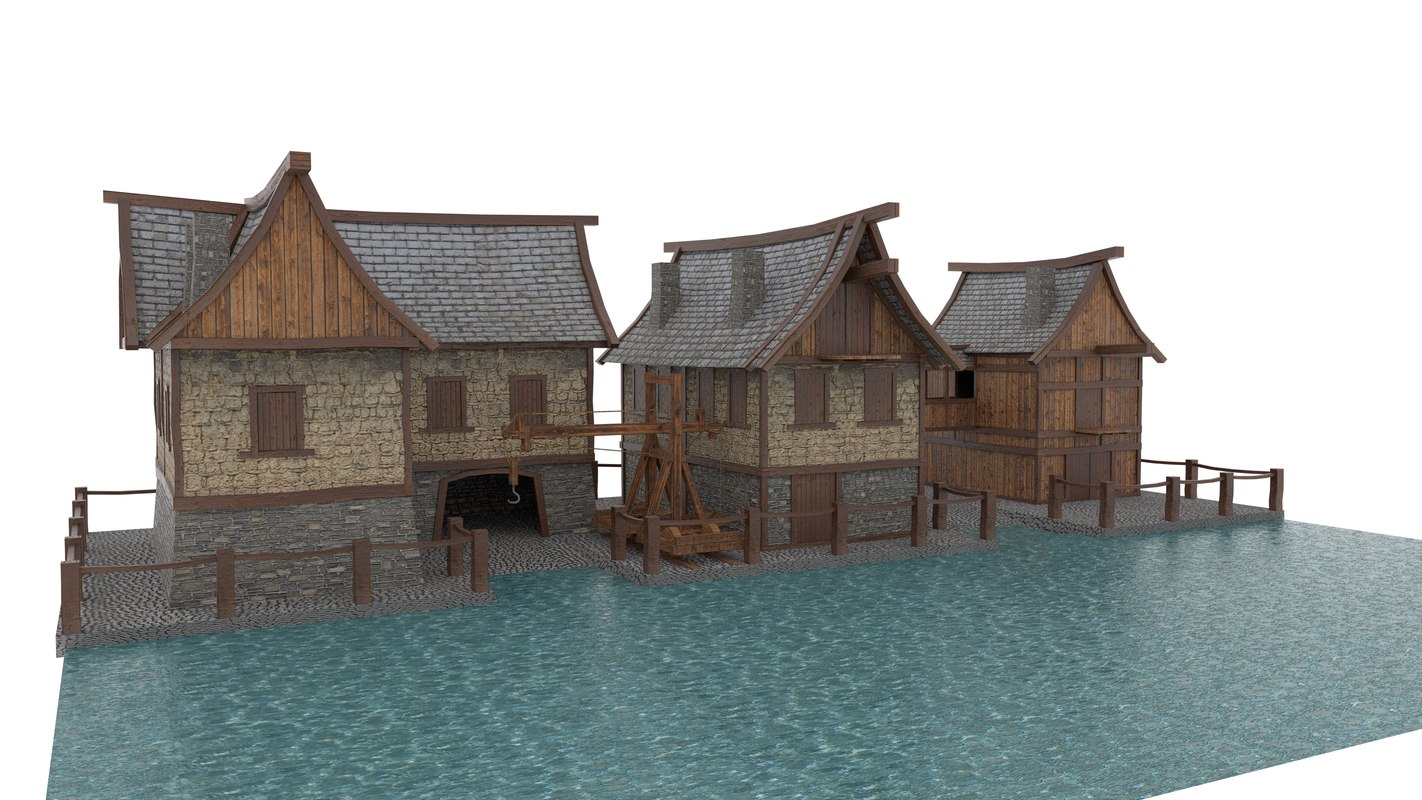 Shipyard medieval 3D model - TurboSquid 1294282