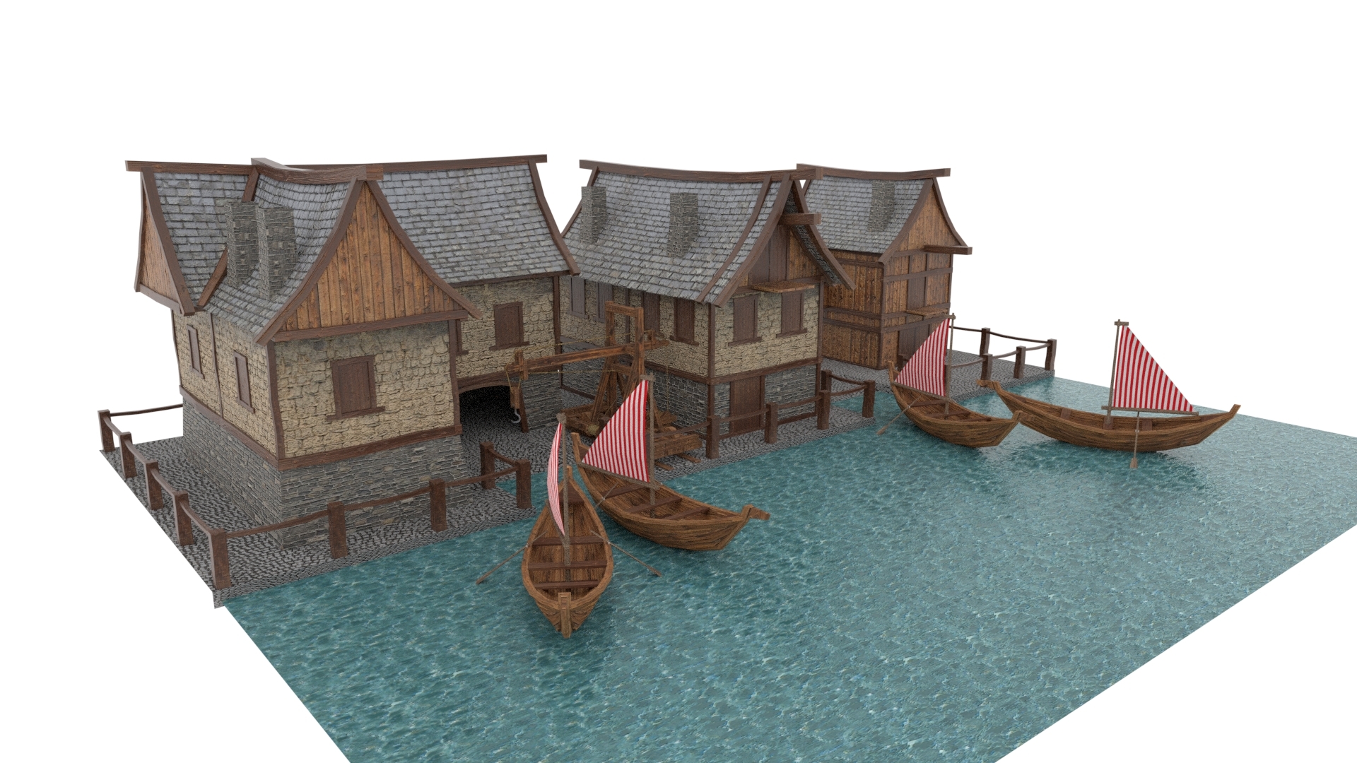 Shipyard medieval 3D model - TurboSquid 1294282