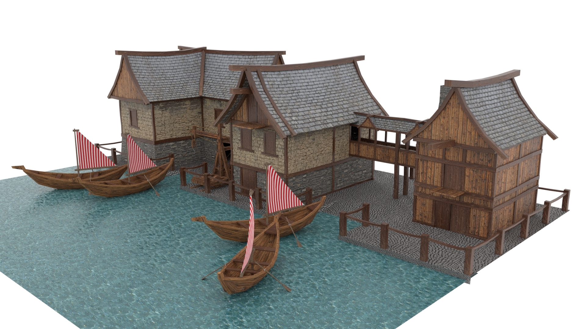 Shipyard medieval 3D model - TurboSquid 1294282
