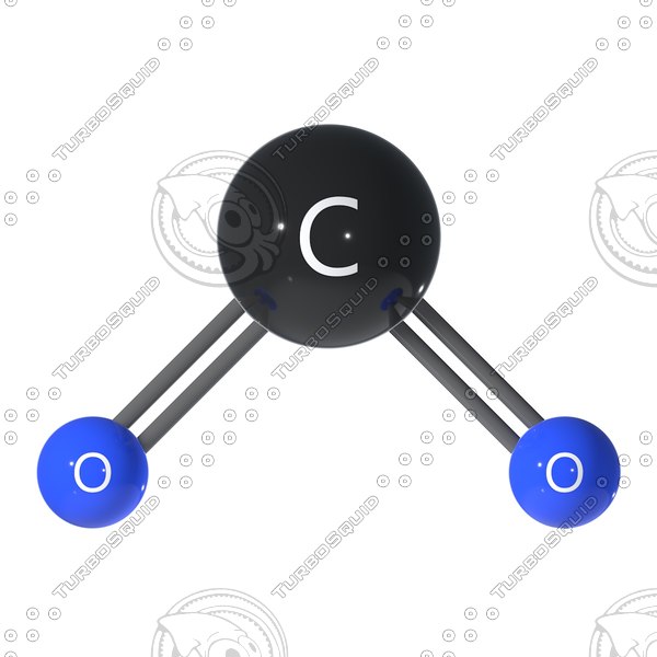 Carbon dioxide molecule 3D model - TurboSquid 1294314