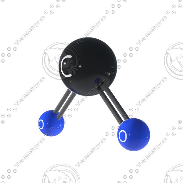 Carbon dioxide molecule 3D model - TurboSquid 1294314