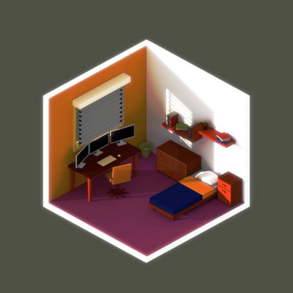 Bedroom blender 3D model - TurboSquid 1295675