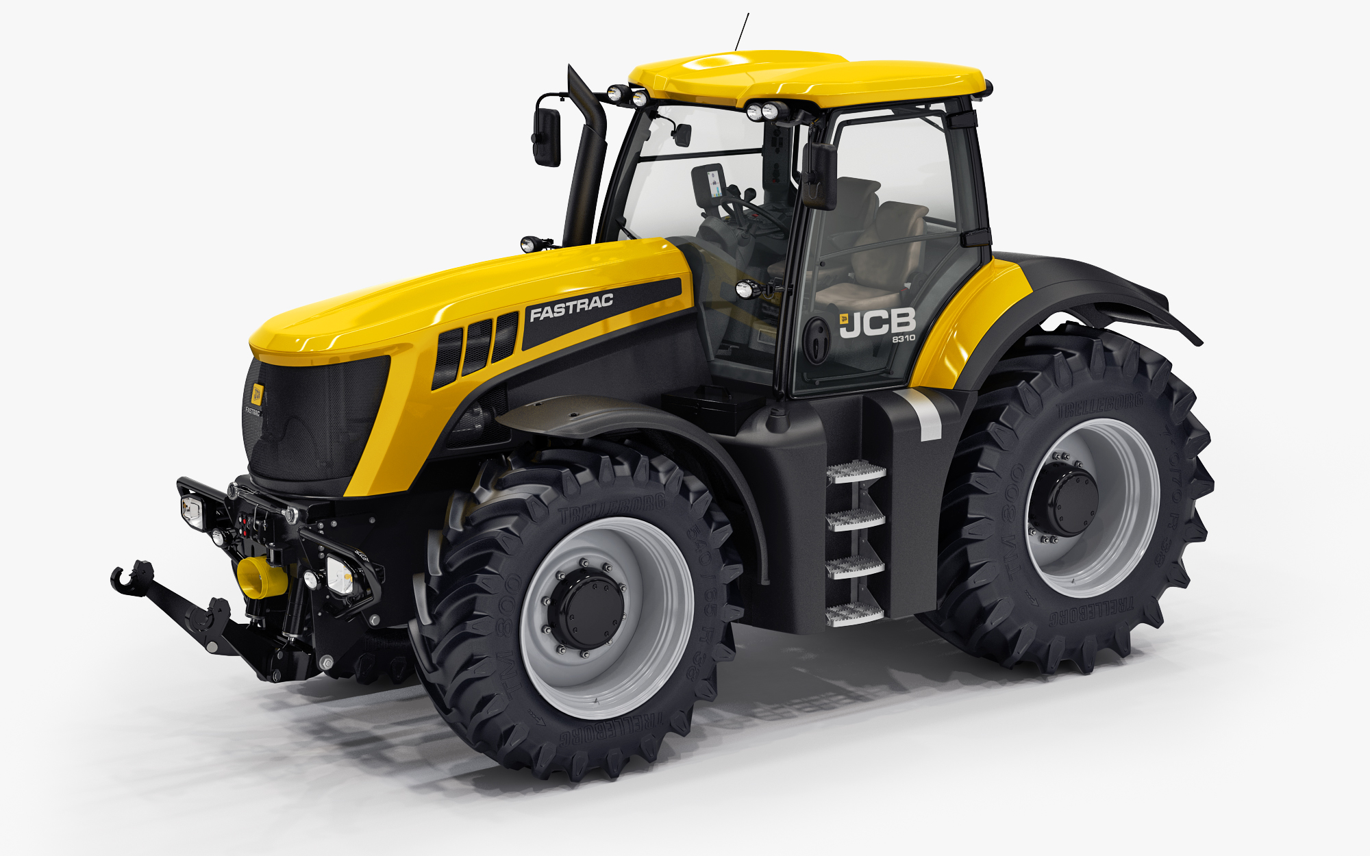 Traktor JCB Fastrac 8310 und Anhänger Joskin Trans-Space 8000 3D-Modell ...
