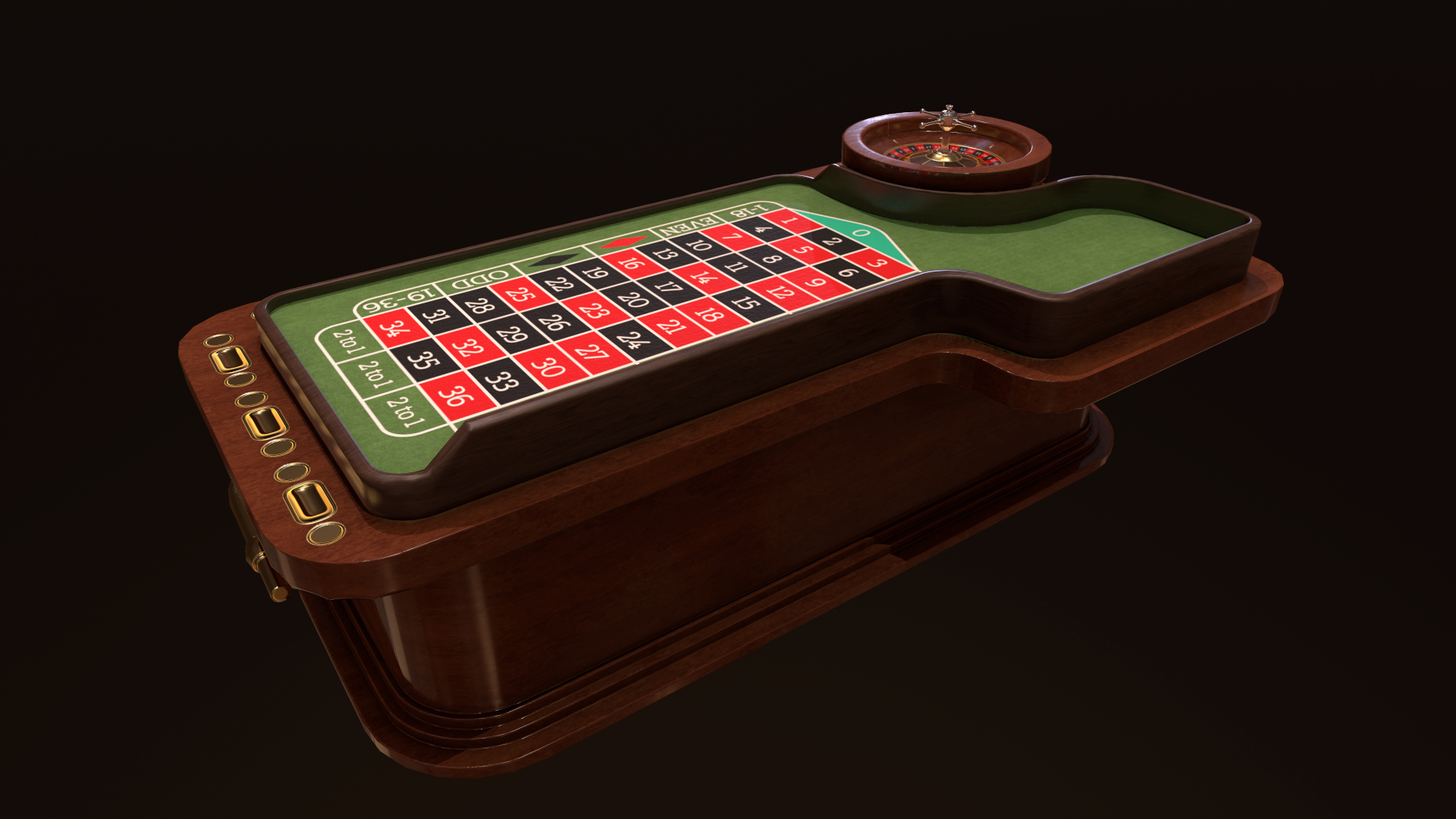 Roulette table 3D model - TurboSquid 1295995