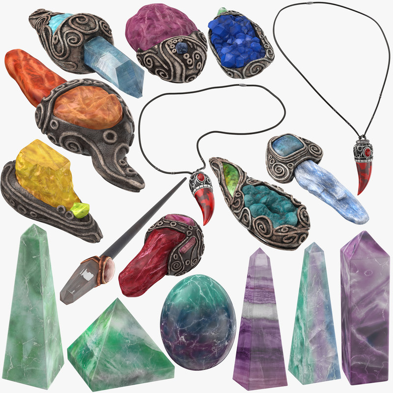 Magic crystals amulet 3D model - TurboSquid 1296099