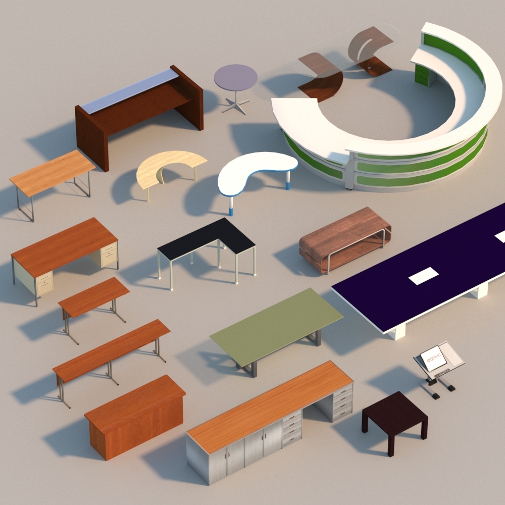 3D model interior furniture tables chairs - TurboSquid 1296118