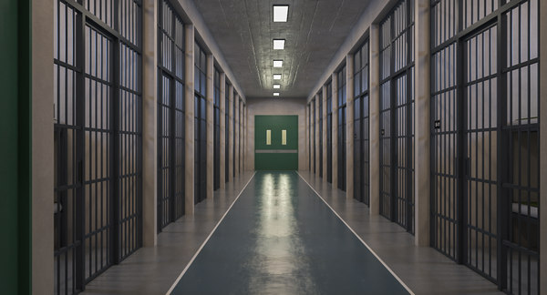 Interior scene prison corridor 3D model - TurboSquid 1296215