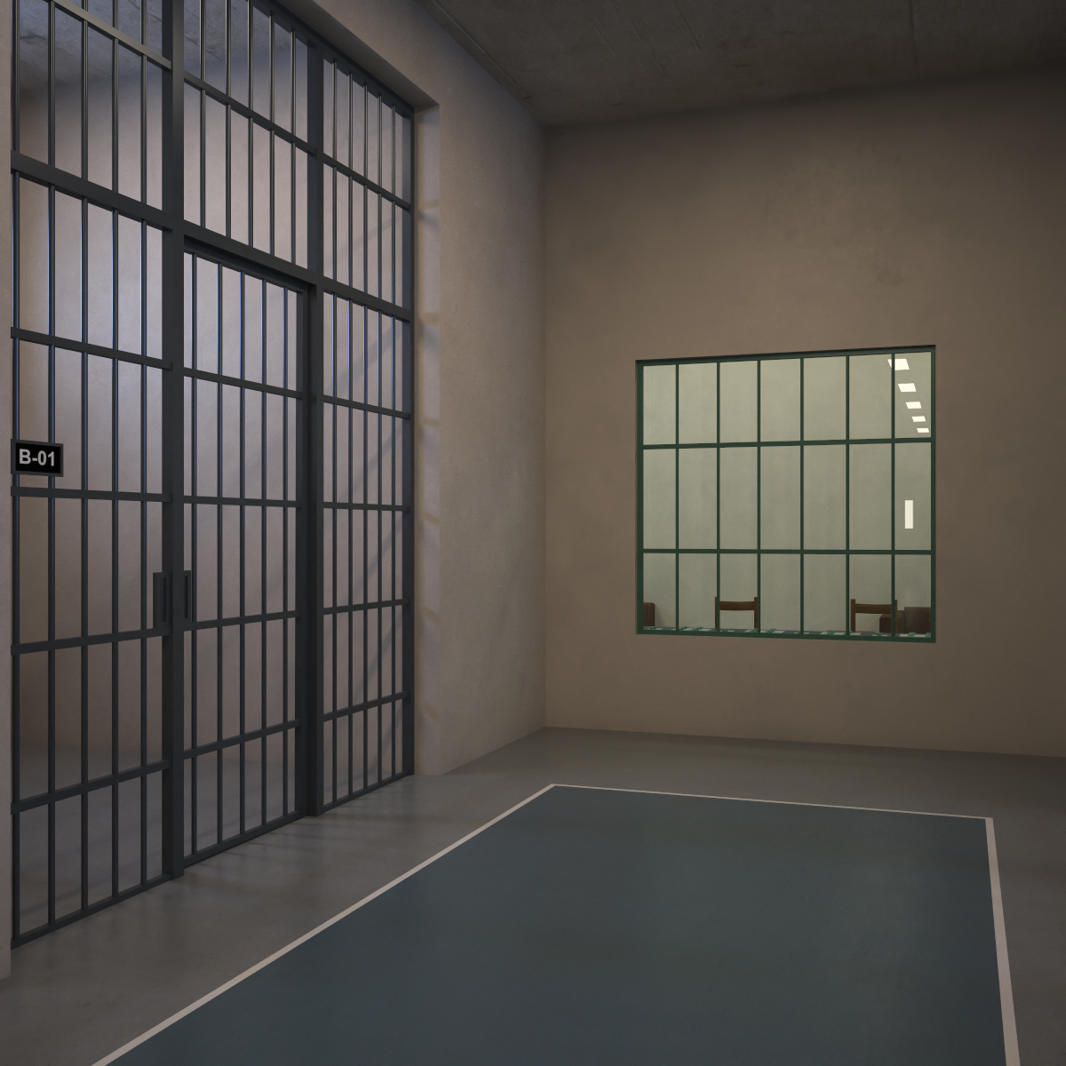 Interior scene prison corridor 3D model - TurboSquid 1296215