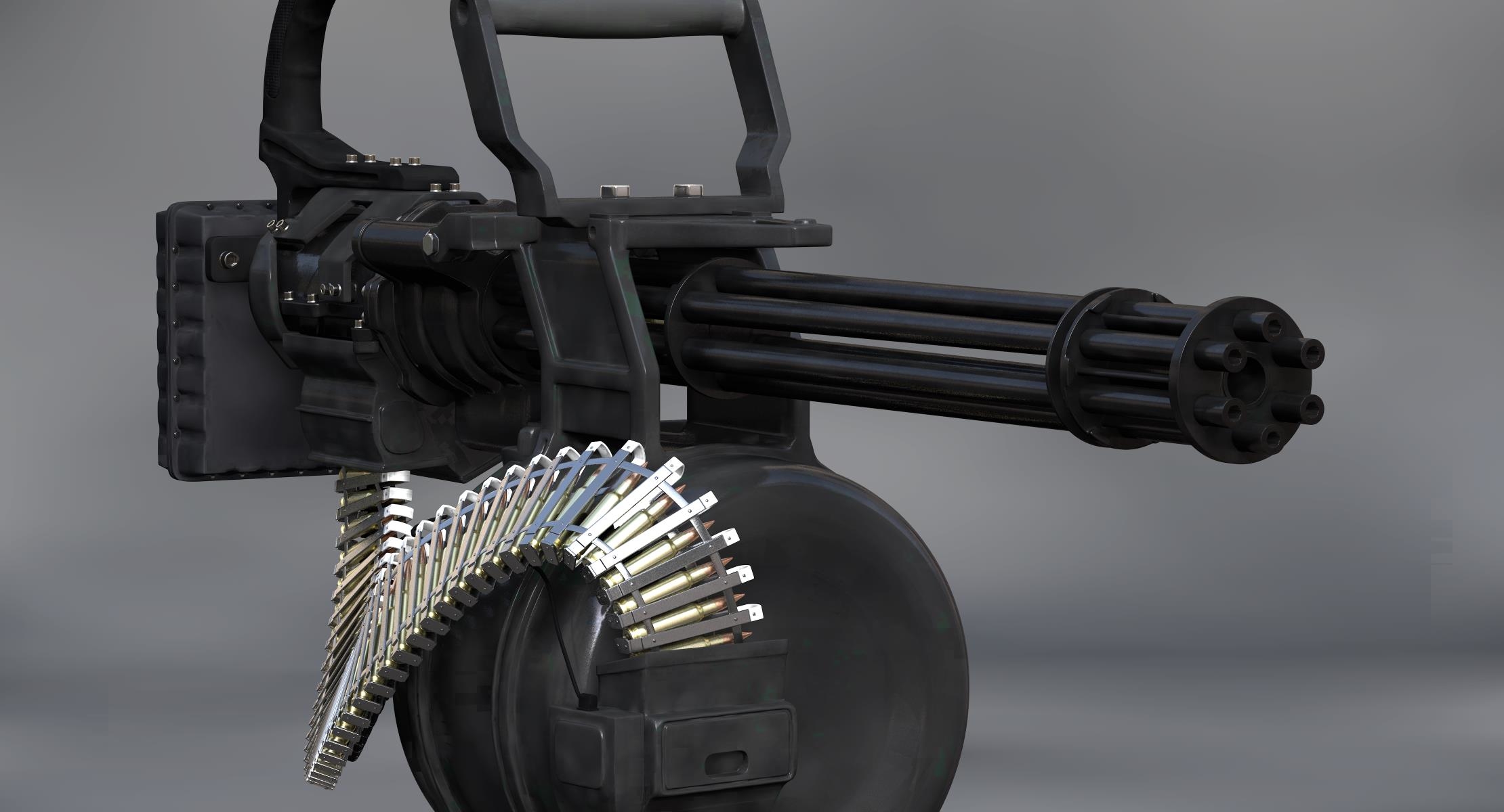 Gatling gun 3D - TurboSquid 1296467