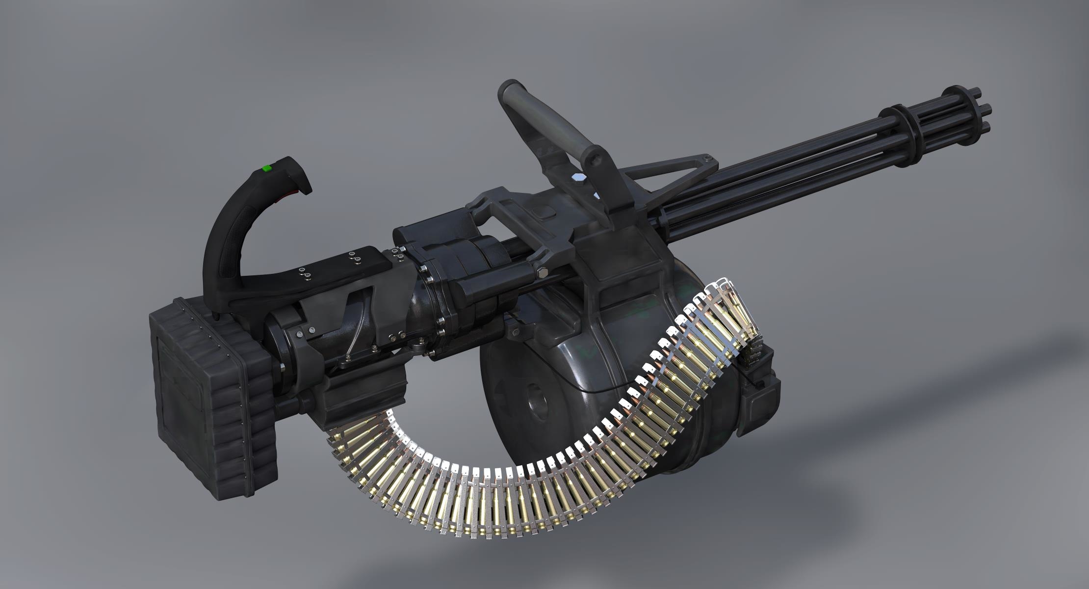 Gatling gun 3D - TurboSquid 1296467